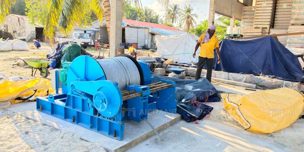 Slipway Winch for Ship Repair Operations at Maldives Shipyard