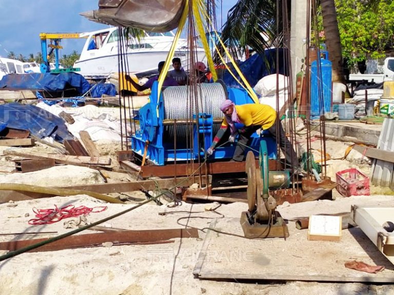 Slipway Winch for Ship Repair Operations at Maldives Shipyard